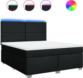 Box spring postel s matrací černá 180x200 cm textil 3292862