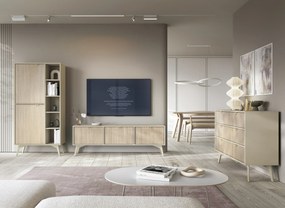 PSK Televizní skříňka NATURAL, Písková/Scandi 158 cm