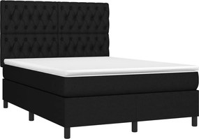 Box spring postel s matrací černá 140 x 190 cm textil 3142011