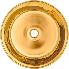 Invena Kos, keramické umyvadlo na desku 415x415x135 mm, zlatá lesklá, INV-CE-38-009-C