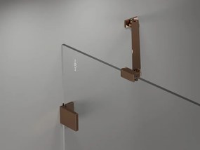 Mexen Lunar Duo, výklopný sprchový kout 85 x 80 cm, 8mm čiré sklo, profil růžové zlato, 834-085L-080P-60-00