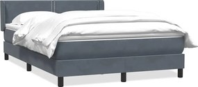 Box spring postel s matrací tmavě šedá 160x210 cm samet 3318034