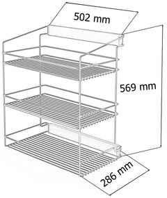 In-Design Úložný třípatrový koš na oblečení Barva koše: stříbrná