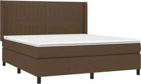 Box spring postel s matrací tmavě hnědá 160x200 cm textil 3131604