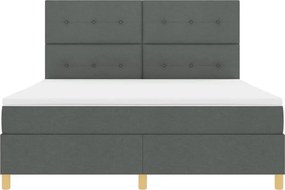 Postel s boxspringem s čelo Tmavě šedá 180 x 200 cm textil 3339638