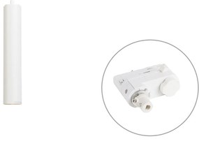 Designová závěsná lampa bílá vč. 3fázového kolejnicového adaptéru - 3fázová Tuba Small