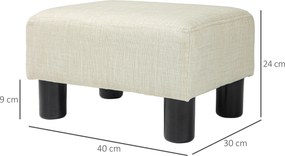 HOMCOM sedací puf 40×30×24 cm, do 110 kg, béžová