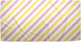 Sablio Ručník Růžové a žluté pruhy - 30x50 cm