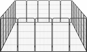 24panelová ohrádka pro psy černá 50 x 100 cm práškovaná ocel 3115962