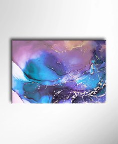Malvis ® Obraz purpurově modrá pryskyřice ROZMĚR (šířka x výška): třídílný obdélník 90x60 cm