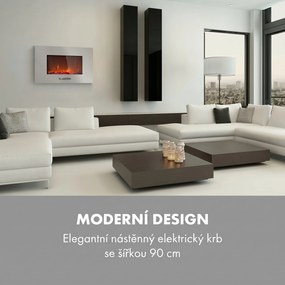 Klarstein Lausanne Luxe, Elektrický krb, 2000 W, 2 úrovně výkonu, 90 cm, nerezová ocel