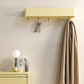 Světle žlutý ocelový nástěnný věšák s poličkou 52 cm Dax Play – Spinder Design