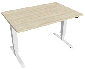 Elektr. nastavitelný stůl 120x80 - HOBIS MOTION MS 3 1200 Dekor stolové desky: akát, Barva kovové podnože: bílá