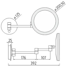 Nimco Kosmetické podsvícené LED zrcátko - ZK 20265-90