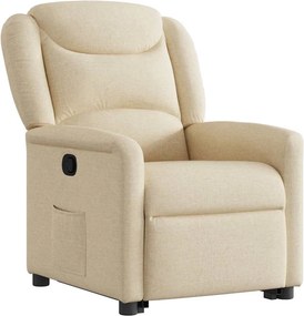 Zvedací polohovací křeslo krémové textil 3303202