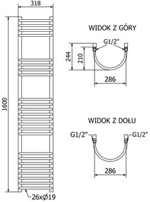 Mexen Eros, elektrické topné těleso 1600 x 318 mm, 900 W, černá, W112-1600-318-2600-70