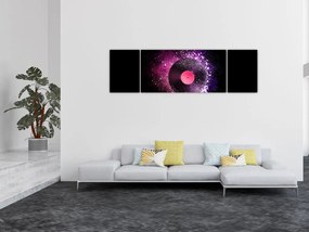 Obraz - Vinylová deska v růžovo-fialových (170x50 cm)