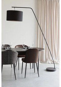 Černá stojací lampa s textilním stínidlem (výška 220 cm) Martine – White Label