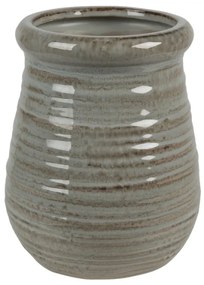 Šedý antik keramický květináč Fiene – 15x19 cm