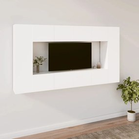 8dílný set TV skříněk bílý kompozitní dřevo 3114286