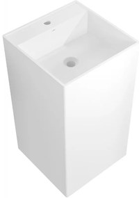 Mexen Belen volně stojící umyvadlo z konglomerátu 45 x 45 cm, bílá mat - 26604500