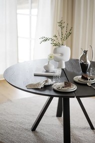 Rowico Černý dubový jídelní stůl Carradale 150 cm s černými nohami V