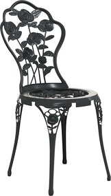 3dílný bistro set litý hliník černý 317739