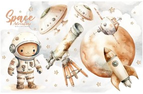 Gario Dětská nálepka na zeď Space adventure - astronaut ve vesmíru