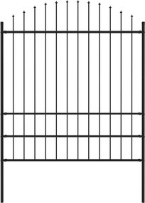 vidaXL Zahradní plot s hroty ocel (1,75–2) x 1,7 m černý [144945]