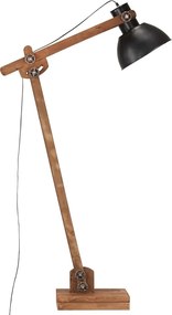 Stojací lampa černá masivní mangovníkové dřevo E27 320581