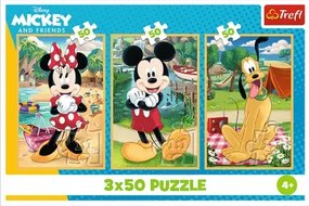 TREFL Puzzle Mickey Mouse: Dovolená / 3x50 dílků / od 4 let / 27,5 x 1