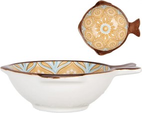 Keramická miska rybka s hnědým vzorem Mibbo - 12*11*4 cm / 100 ml