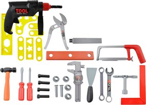 LEAN Toys Sada pro domácího kutila: Kufřík s nářadím, vrtačka, příslušenství