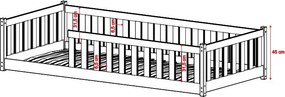 Dětská Montessori postel z masivu borovice BETTY - 160x80 cm - BÍLÁ
