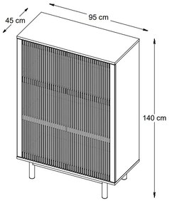 Designová skříňka Calloway 140 cm přírodní dub