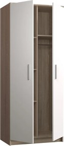 IDZ Šatní skříň OMEGA III 2D 06, 80 cm Dub Sonoma/Bílá