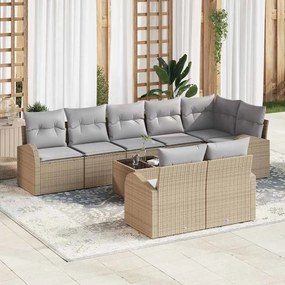 Sada zahradních pohovek 9 ks Beige a světle šedá polyratan 3354769