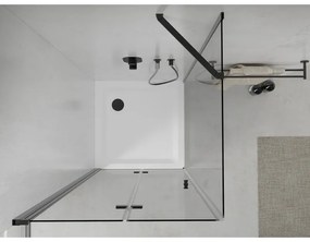 Mexen Lima skládací sprchový kout 90 x 90 cm, Průhledné, Černá + sprchová vanička Flat, Bílá - 856-090-090-70-00-4010B