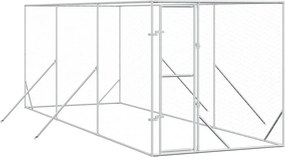 Venkovní psí kotec stříbrný 2 x 6 x 2 m pozinkovaná ocel 3190452