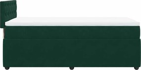 Box spring postel s matrací tmavě zelená 90x200 cm samet 3289941