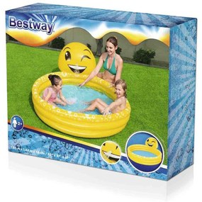 BESTWAY dětský nafukovací bazén s vodní fontánkou Smajlík žlutá