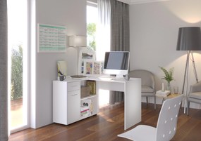 Rohový psací stůl SAULO Hlavní barva: Bílá