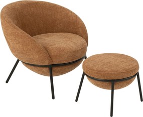 Cihlové lounge křeslo s podnožkou Renon - 72*75*70 cm