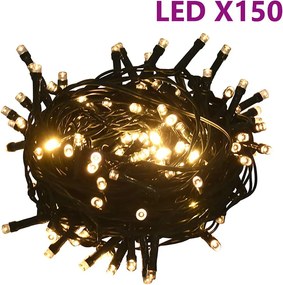 60dílná sada vánočních koulí se špicí a 150 LED růžová zlatá 330097