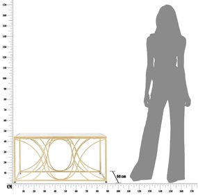 Designový konferenční stolek Parsons 90 cm stříbrný / zlatý