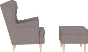 Křeslo s podnožkou taupe textil 3307995