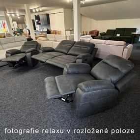 Sedací sestava MALAGA 2,5+1+1 s FUNKCÍ RELAX | tmavě šedá látka | EXTRA POHODLNÉ