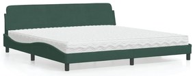 Postel s matrací Dover tmavě zelená 200 x 200 cm samet 3208474