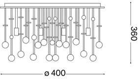Ideal Lux-LED Kř. stropní svítidlo MOONLIGHT 8xG9/3W/230V pr. 40 cm zlatá