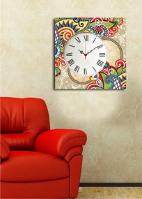 Wallexpert Dekorativní nástěnné hodiny, malba na plátno 4545CS-44, Vícebarevná